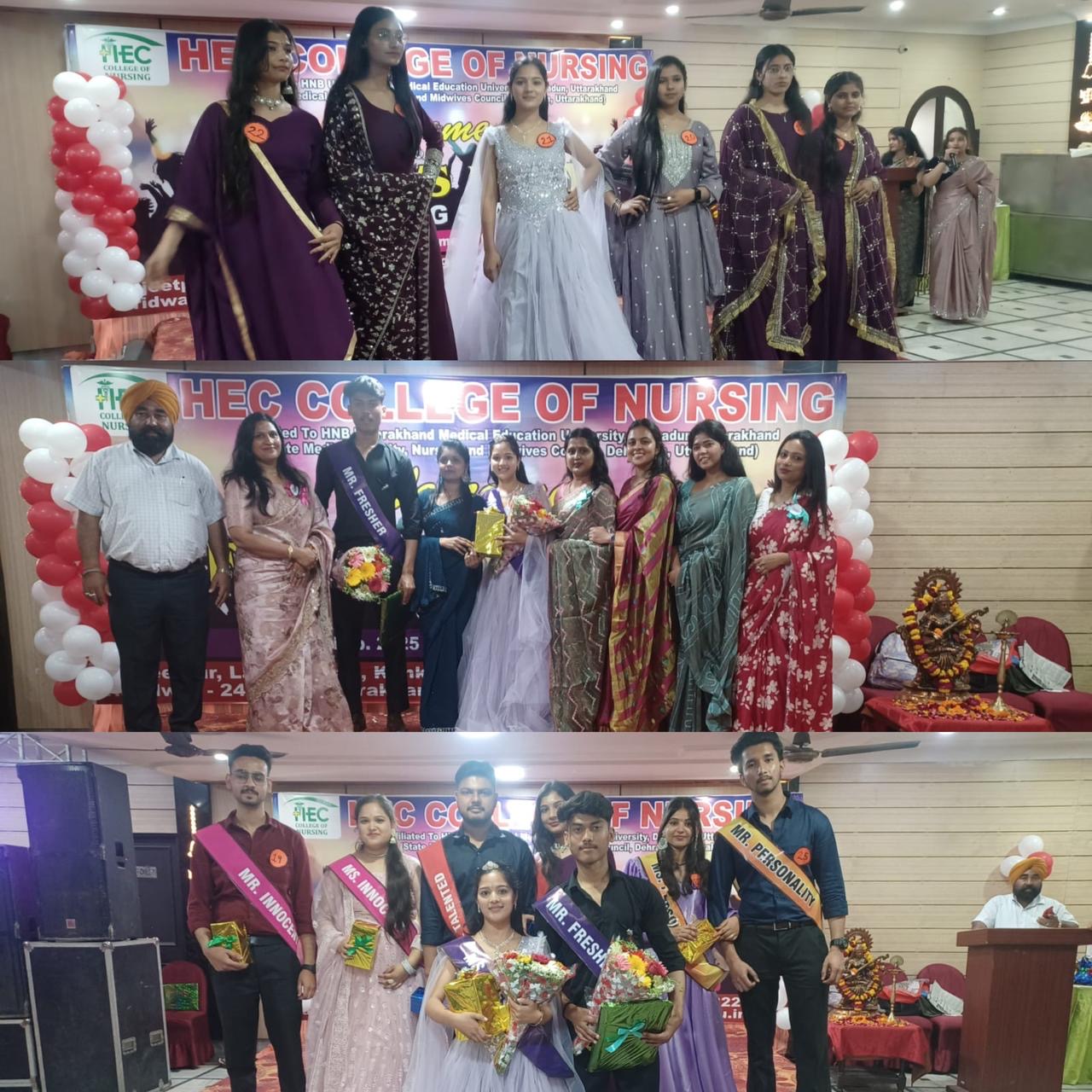 Hec College haridwar ऑफ नर्सिंग, फ्रेशर पार्टी-2025 का भव्य आयोजन
